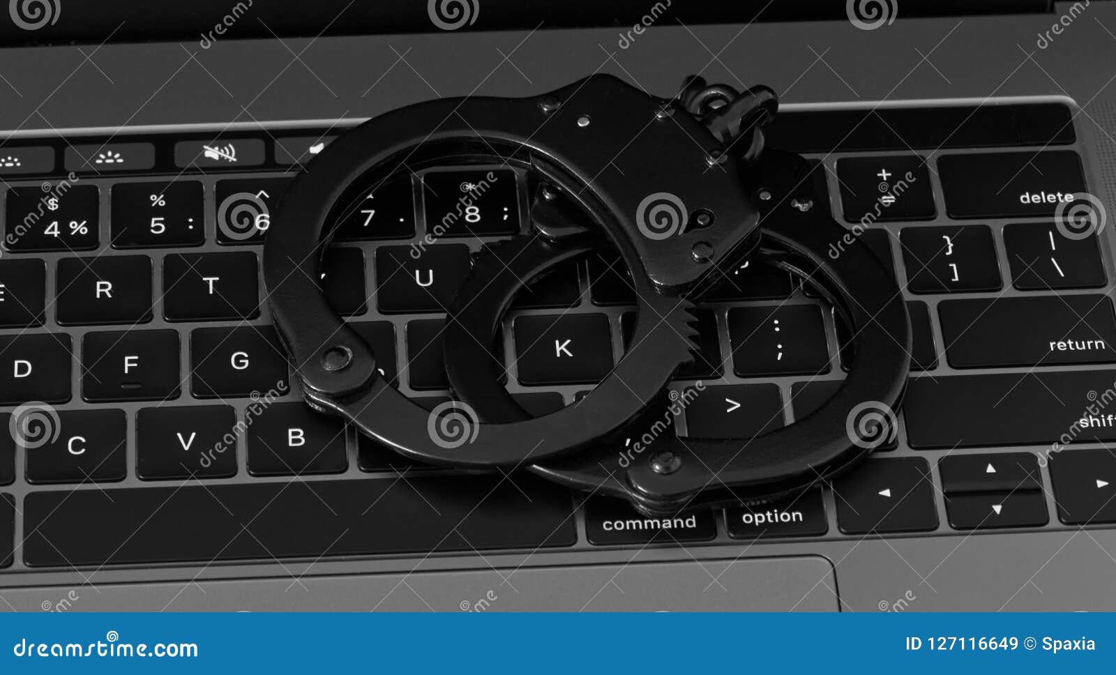 Handcuffs on Computer Keyboard Stock Image - Image of handcuff ...