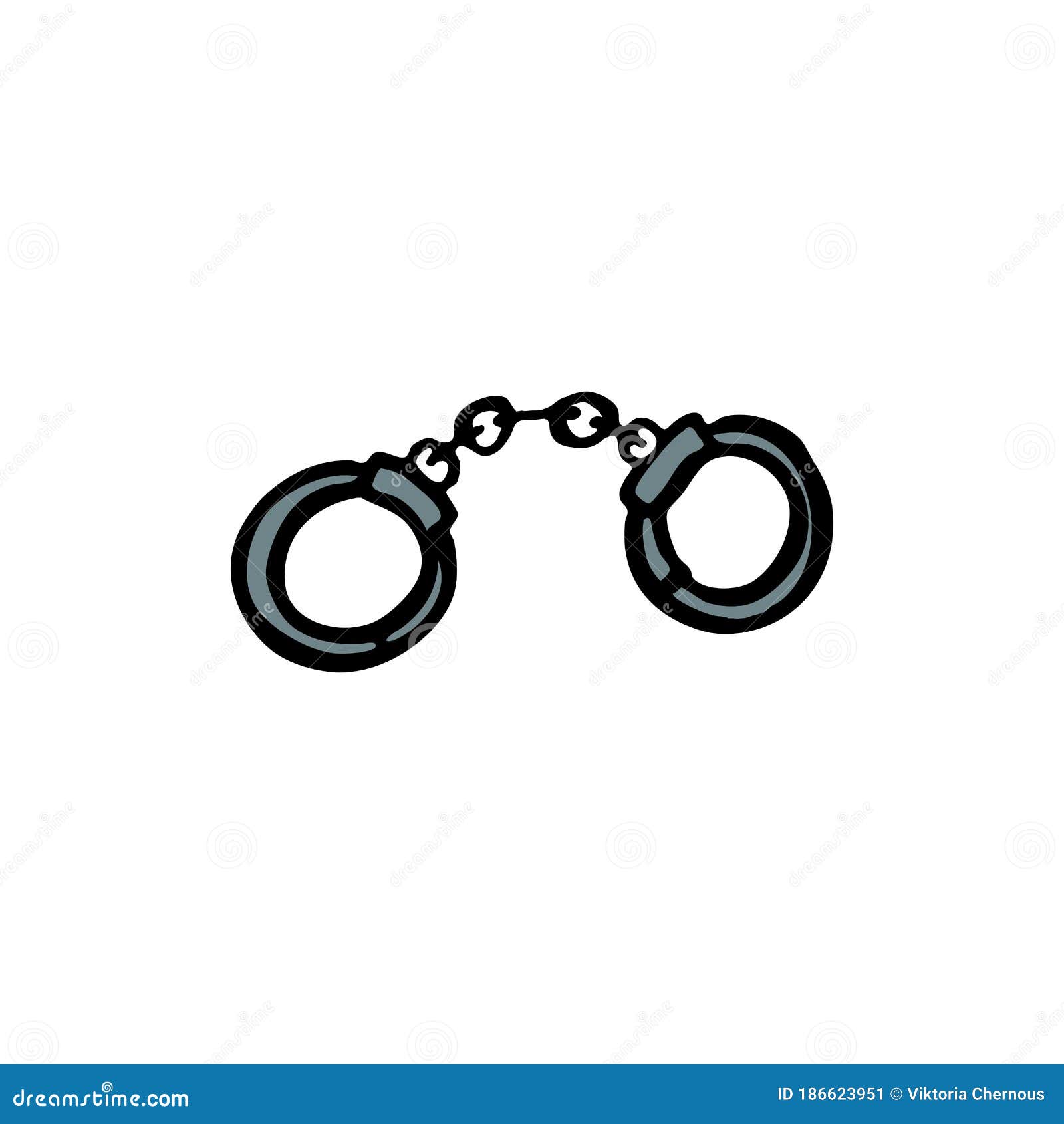Handcuffs Doodle Icon Vector Illustration Stock Illustration Illustration Of Chain Drawing