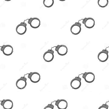 Handcuffs Flat Icon Seamless Pattern Stock Vector - Illustration of ...