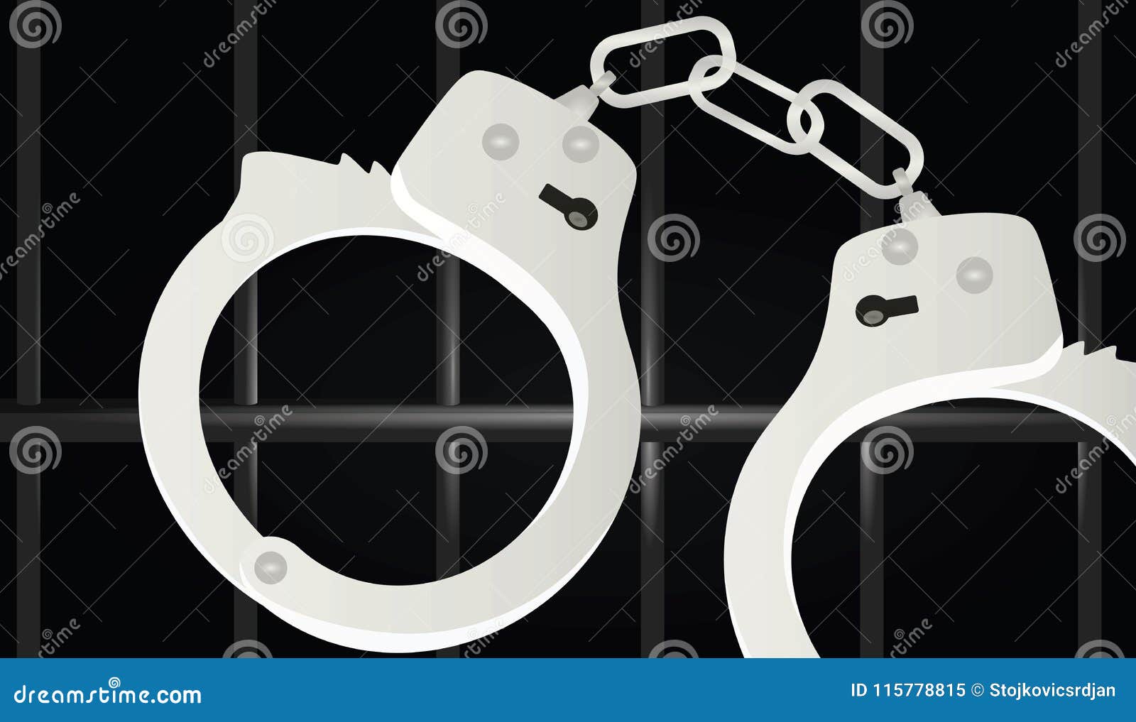 Handcuffs In Front Of Prison Bars Cartoon Vector | CartoonDealer.com ...