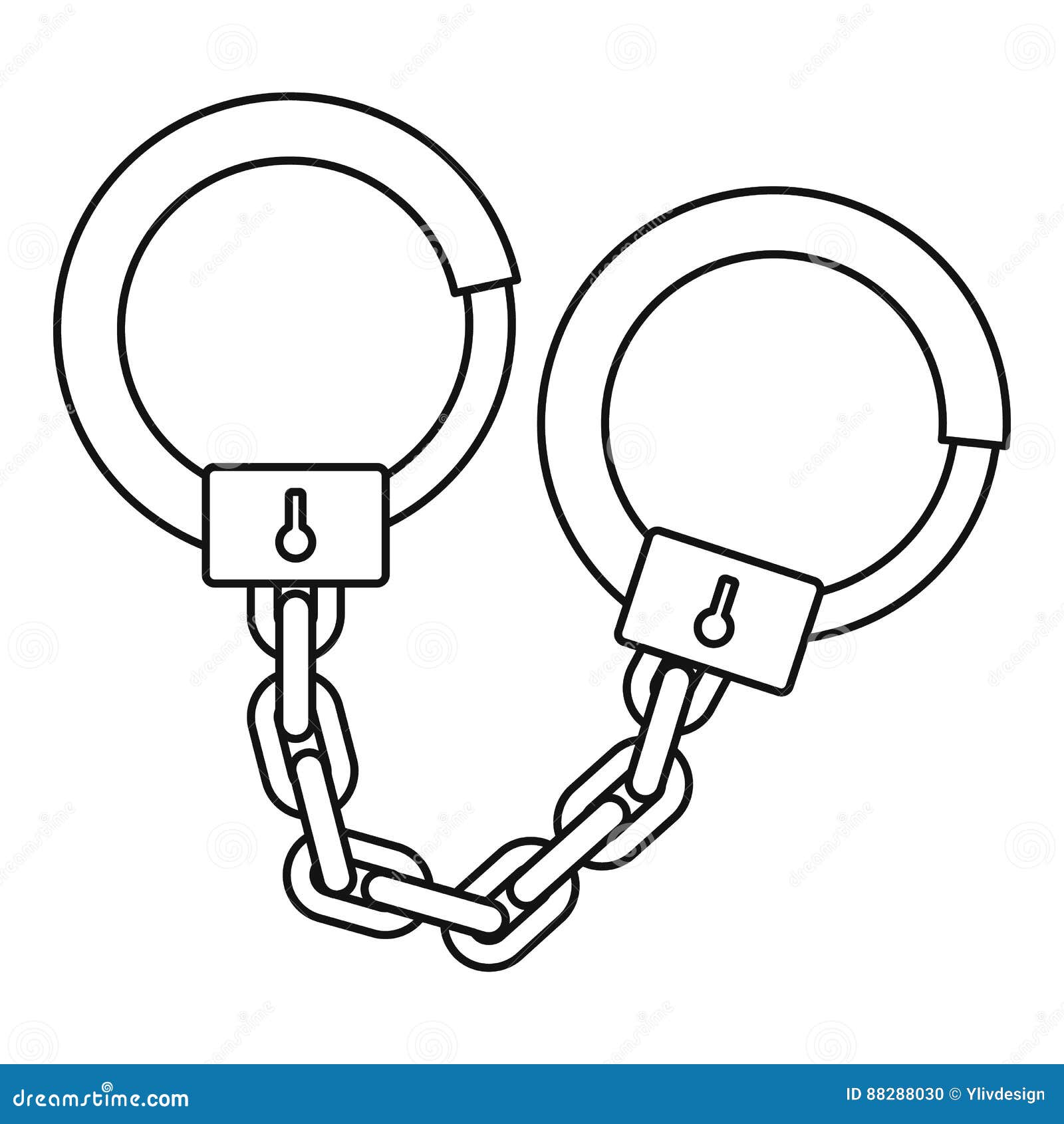 Handcuffs Icon, Outline Style Stock Vector - Illustration of bracelets ...