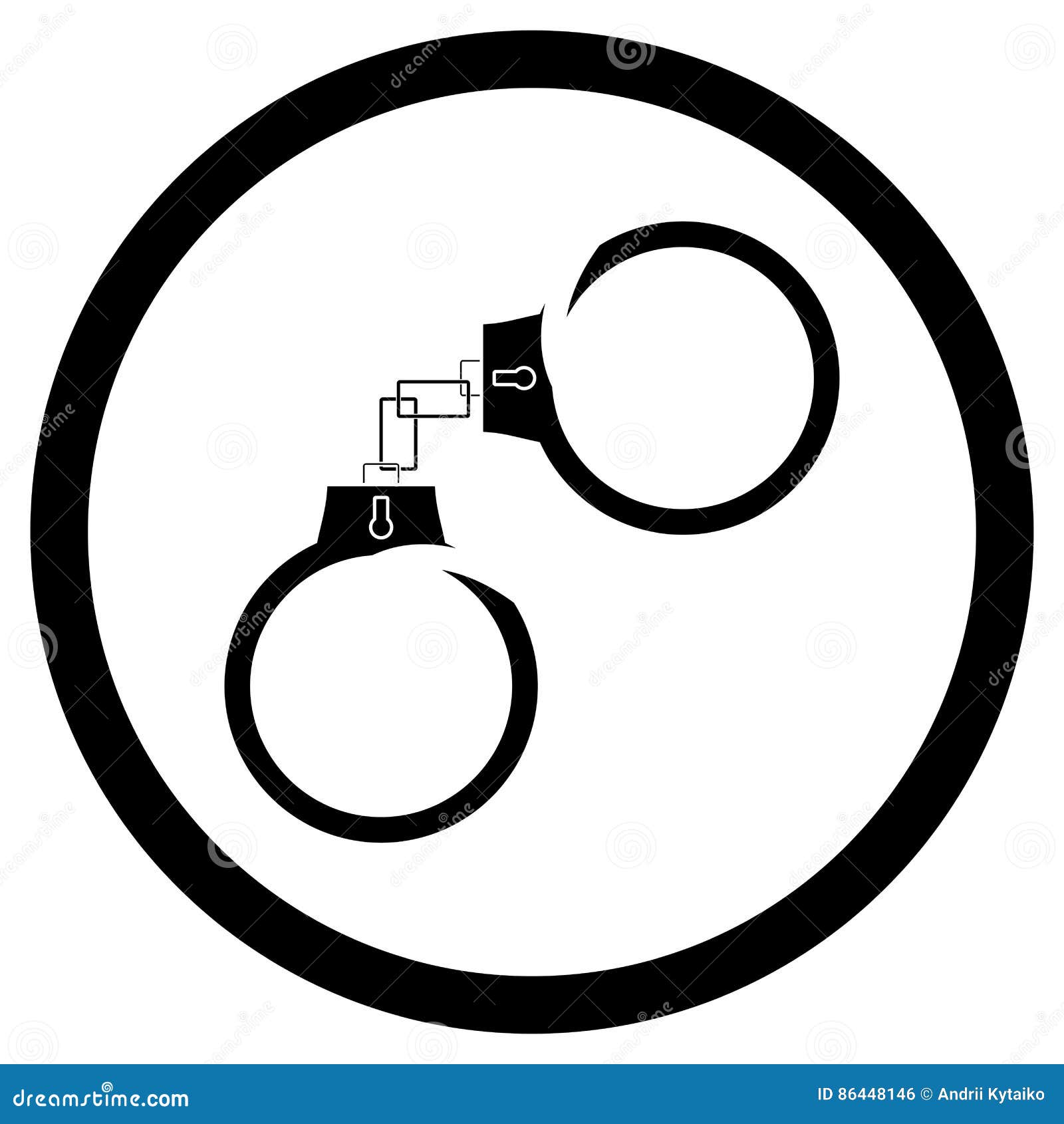 Handcuffs icon vector stock vector. Illustration of criminal - 86448146