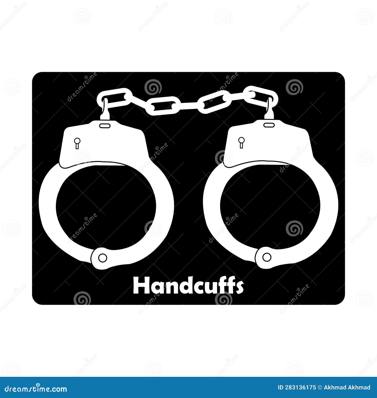 Handcuffs icon stock vector. Illustration of legality - 283136175