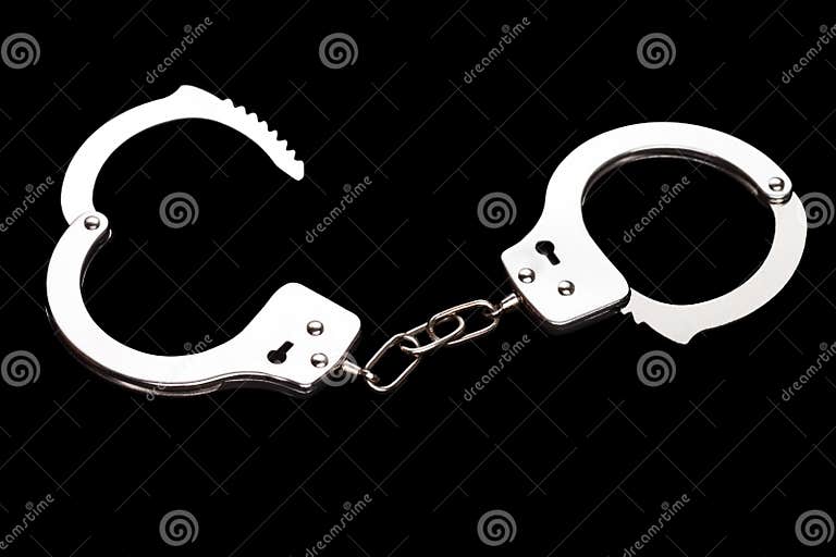 Handcuffs isolated stock image. Image of device, justice - 17686895