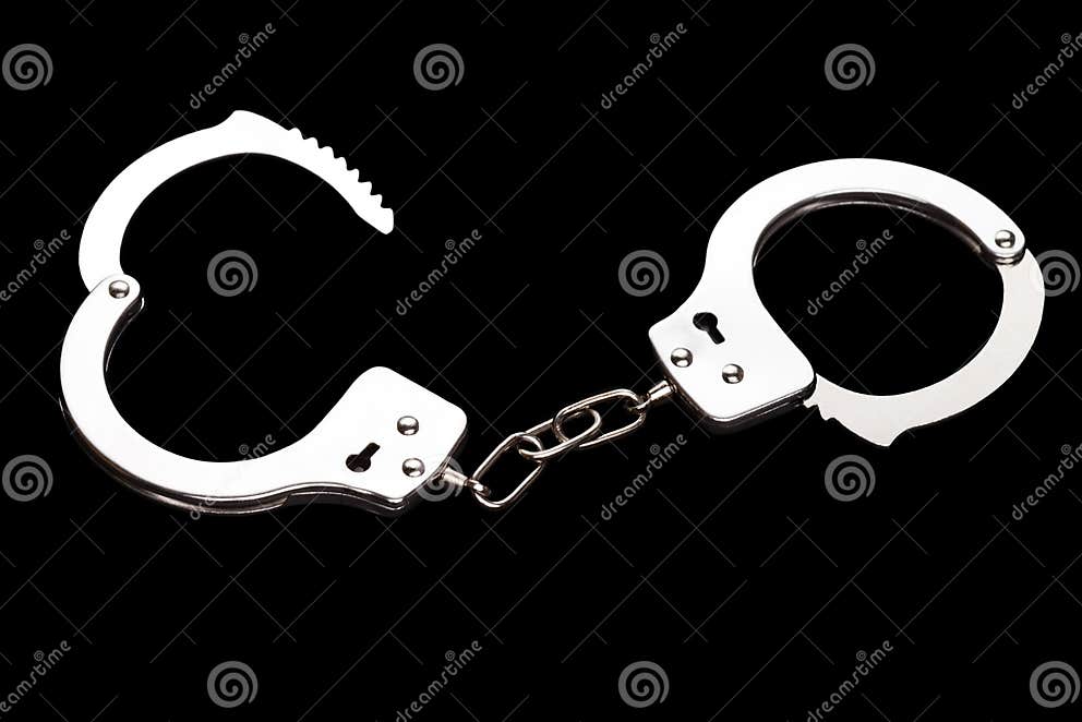 Handcuffs isolated stock image. Image of device, justice - 17686895