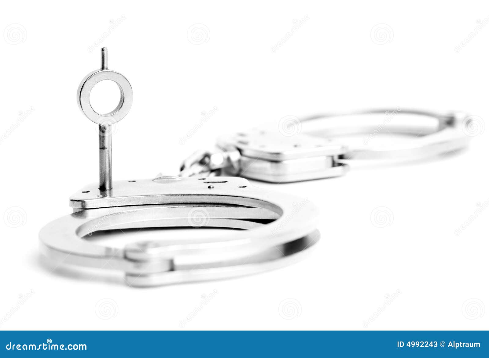 Handcuffs key isolated stock image. Image of steel, macro - 4992243