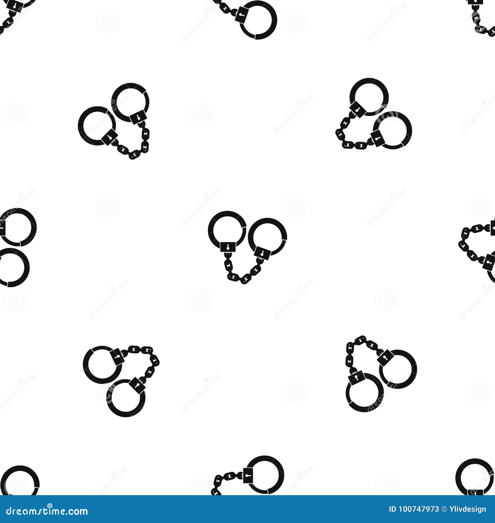 Handcuffs Pattern Seamless Black Stock Vector - Illustration of ...