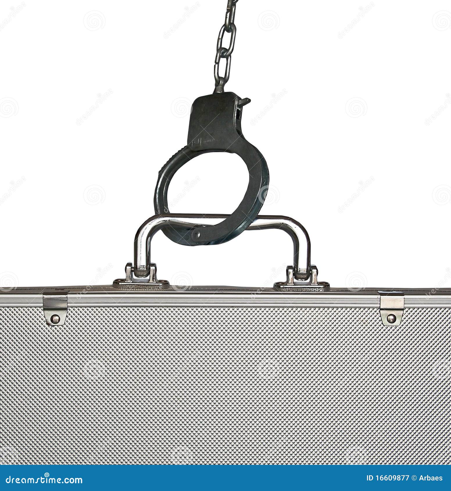 Handcuffs and suitcase stock image. Image of metal, chained - 16609877