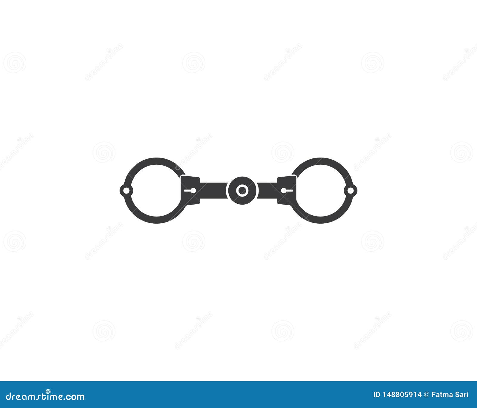 Handcuffs vector icon stock vector. Illustration of design - 148805914