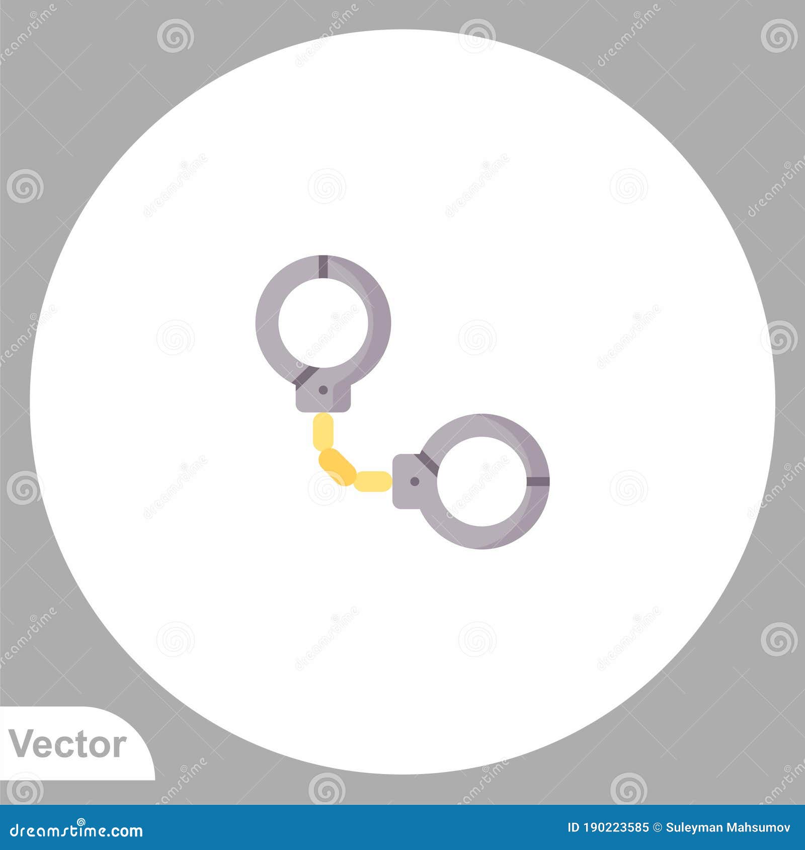 Handcuffs Vector Icon Sign Symbol Stock Vector - Illustration of ...