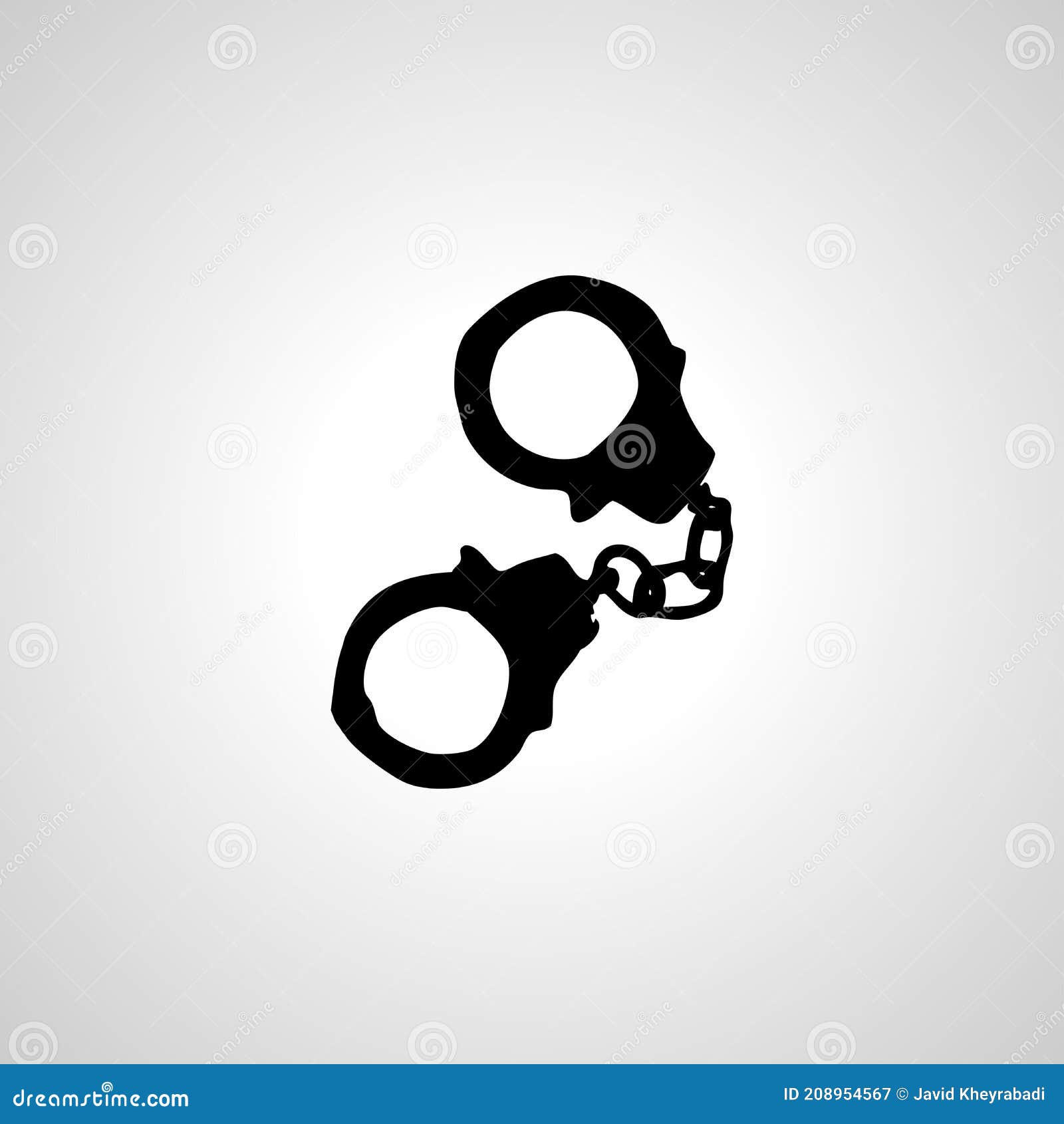 Handcuffs Vector Icon Handcuffs Simple Icon Stock Vector - Illustration ...