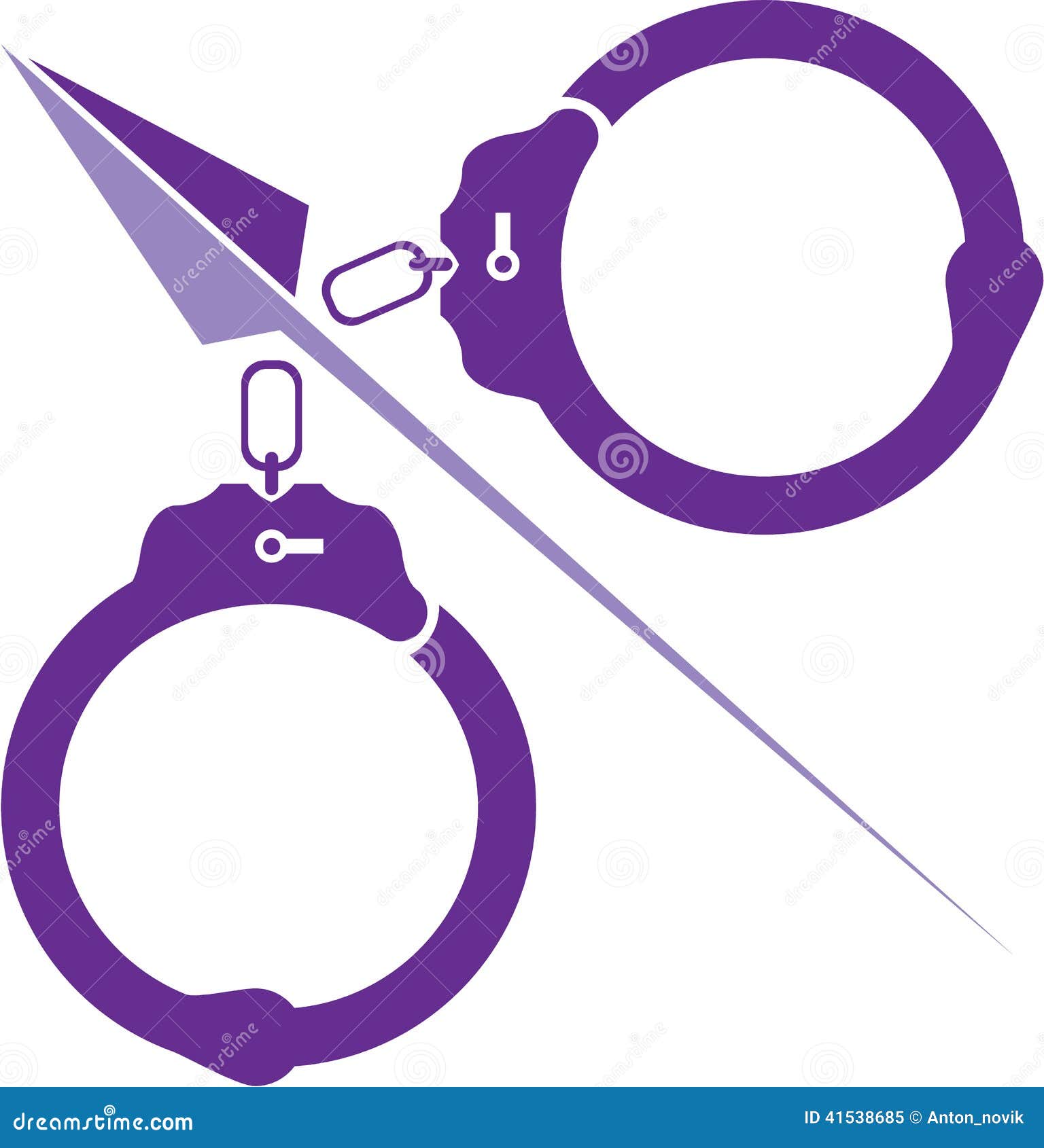 Handcuffs vector stock vector. Illustration of steel - 41538685