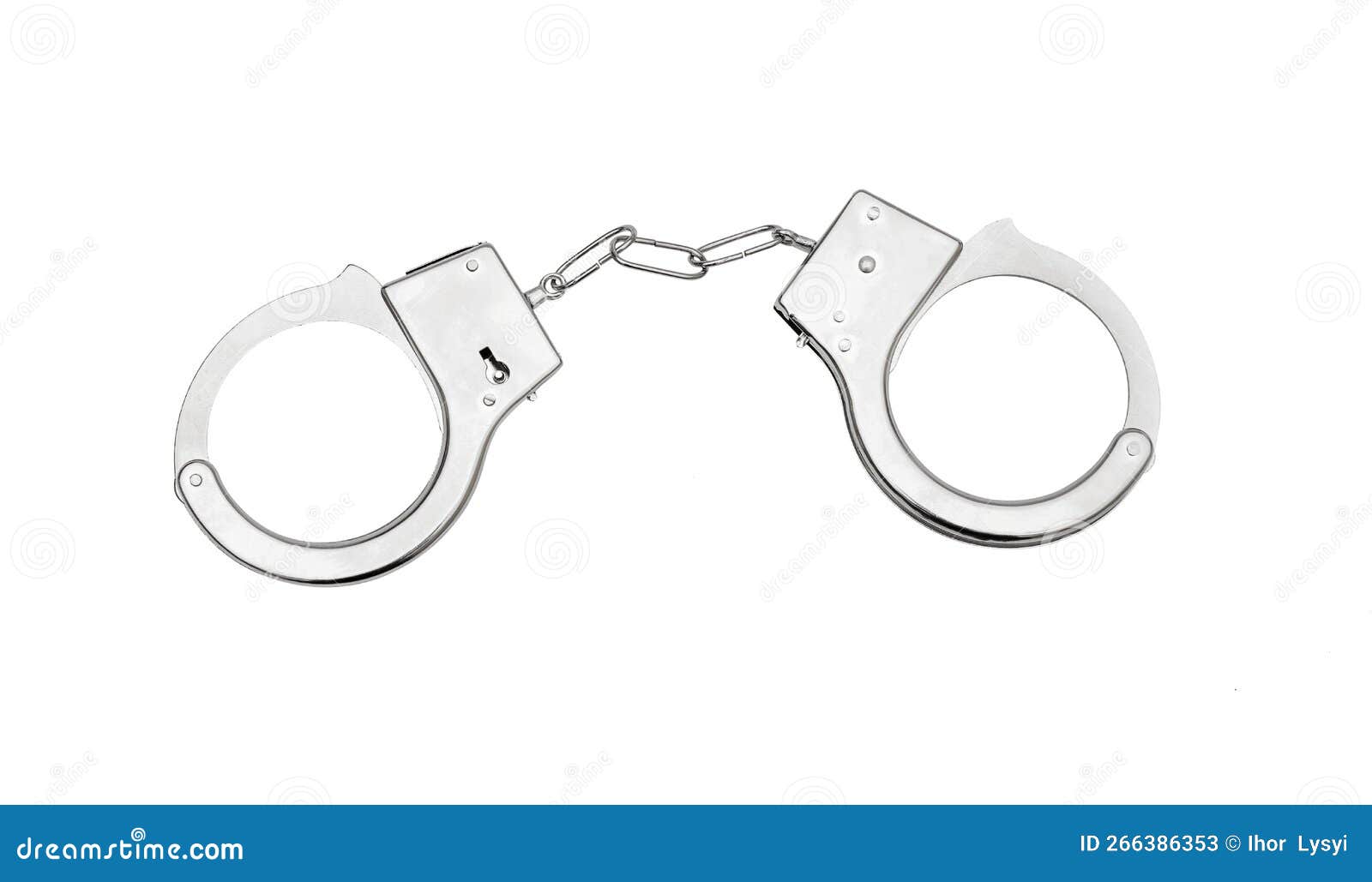 Handcuffs on White Background Stock Image - Image of criminal ...