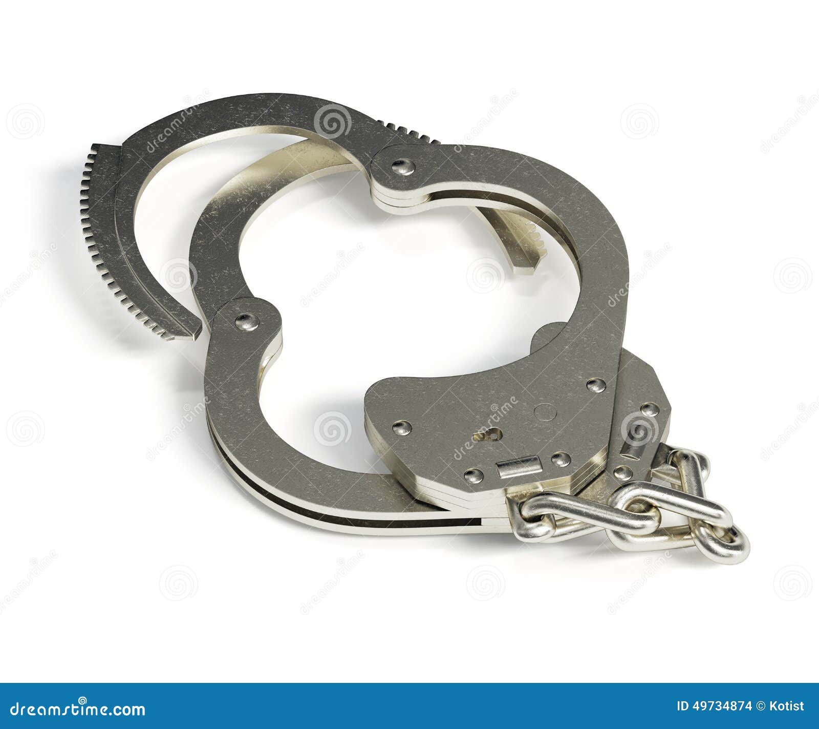 Handcuffs on White Background Stock Illustration - Illustration of iron ...
