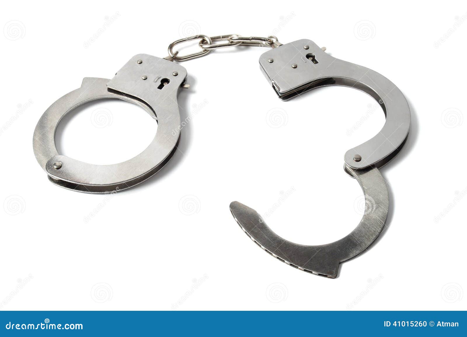 Handcuffs on white stock photo. Image of bracelet, steel - 41015260