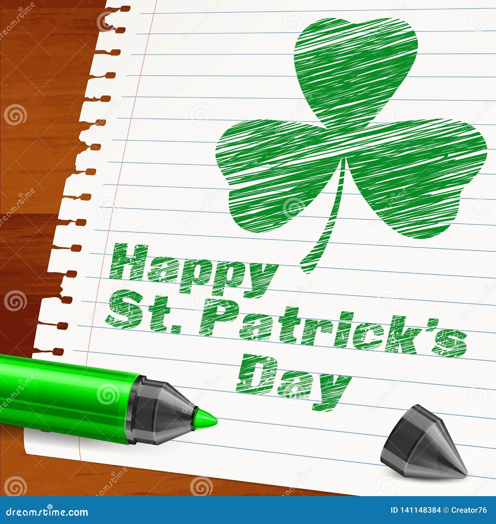 Handdraw Lettering for Patrick Day. Vector Illustration. Stock Vector ...
