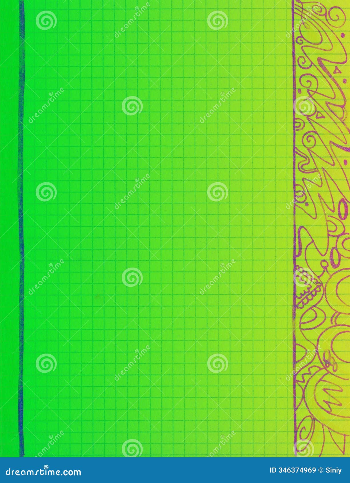 Artistic Abstract Bright Green Notebook Sheet Background, Creative Neon ...