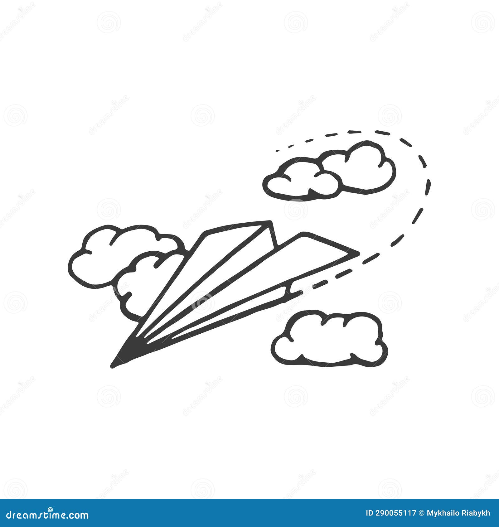 Handdrawn Adventure Element, Paper Plane Illustration Stock Vector ...