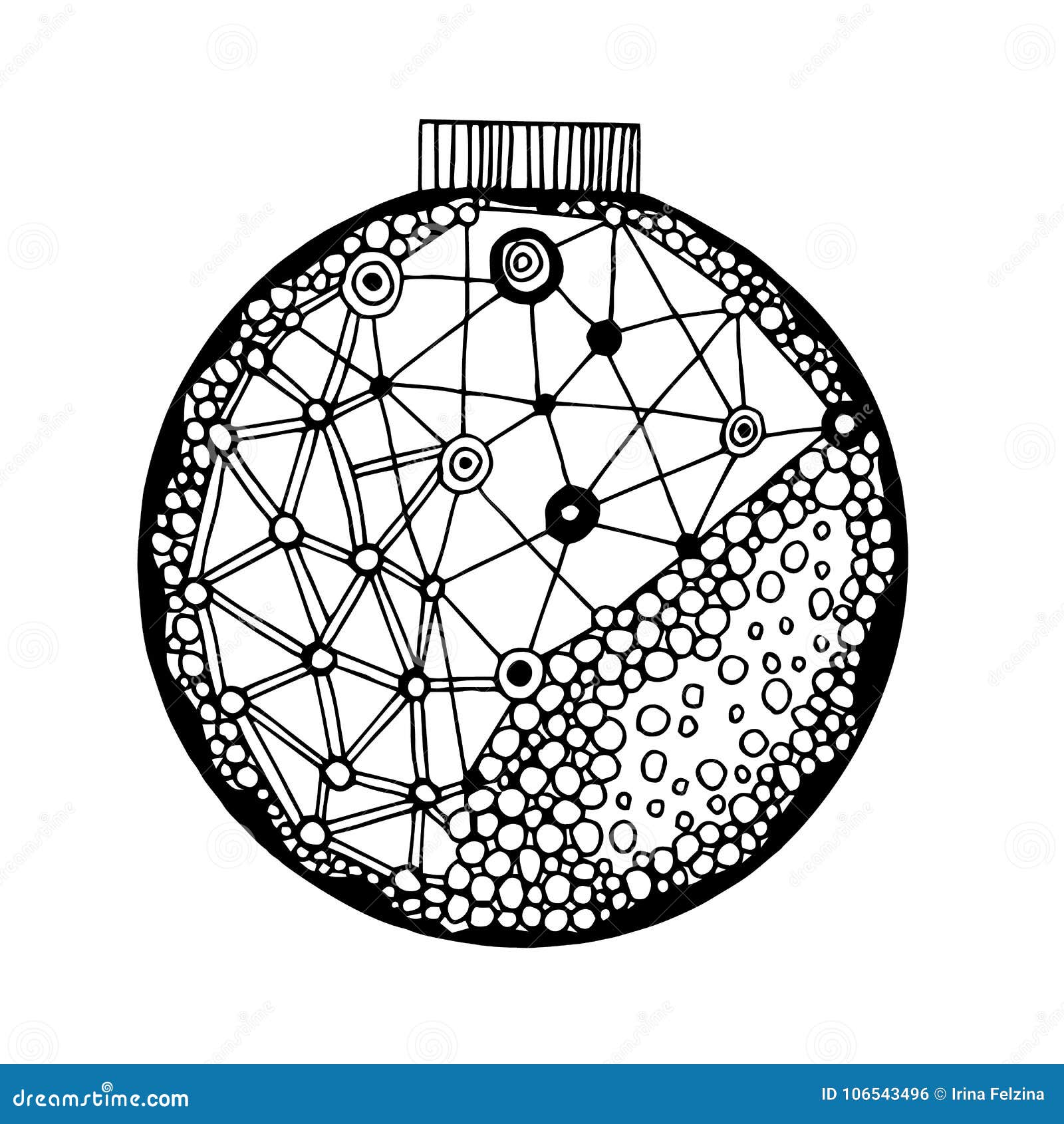Handdrawn Ball with Geometric Pattern Stock Vector - Illustration of ...