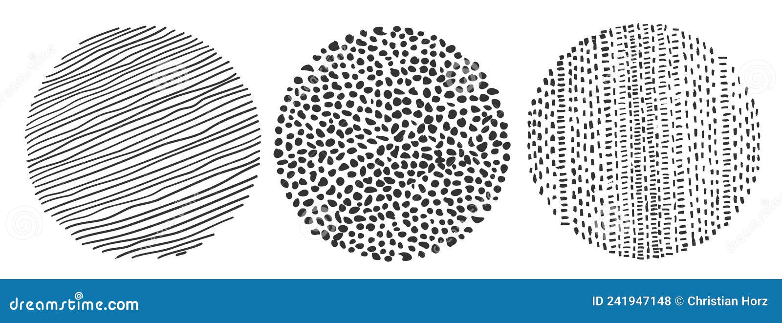 Handdrawn Circular Graphic Elements with Variable Stroke Stock Vector ...