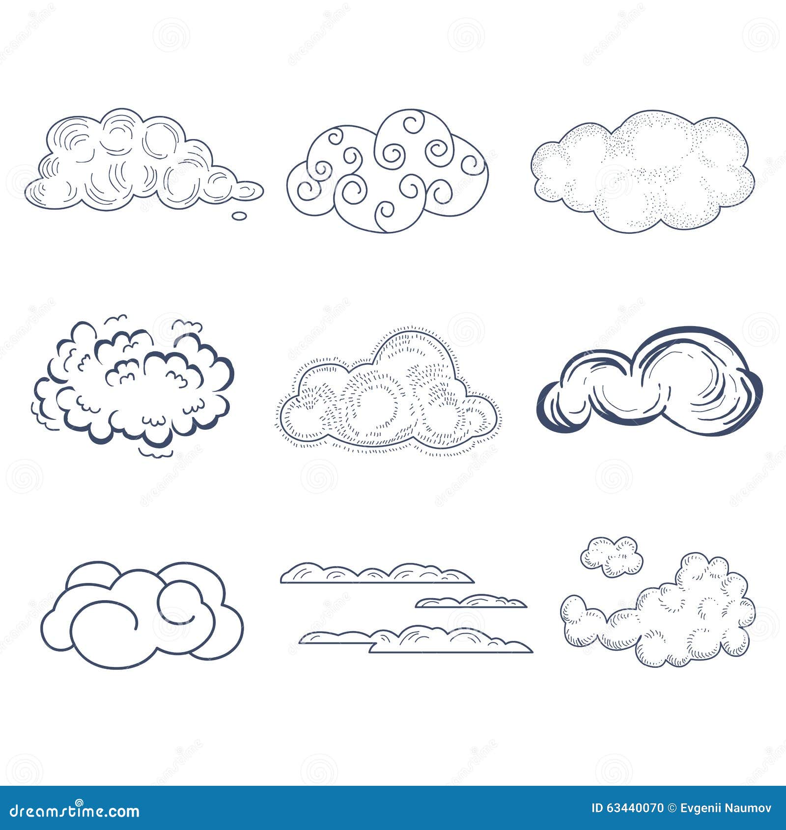 Handdrawn Storm Cloud Doodle Icon. Hand Drawn Black Sketch. Sign Vector ...