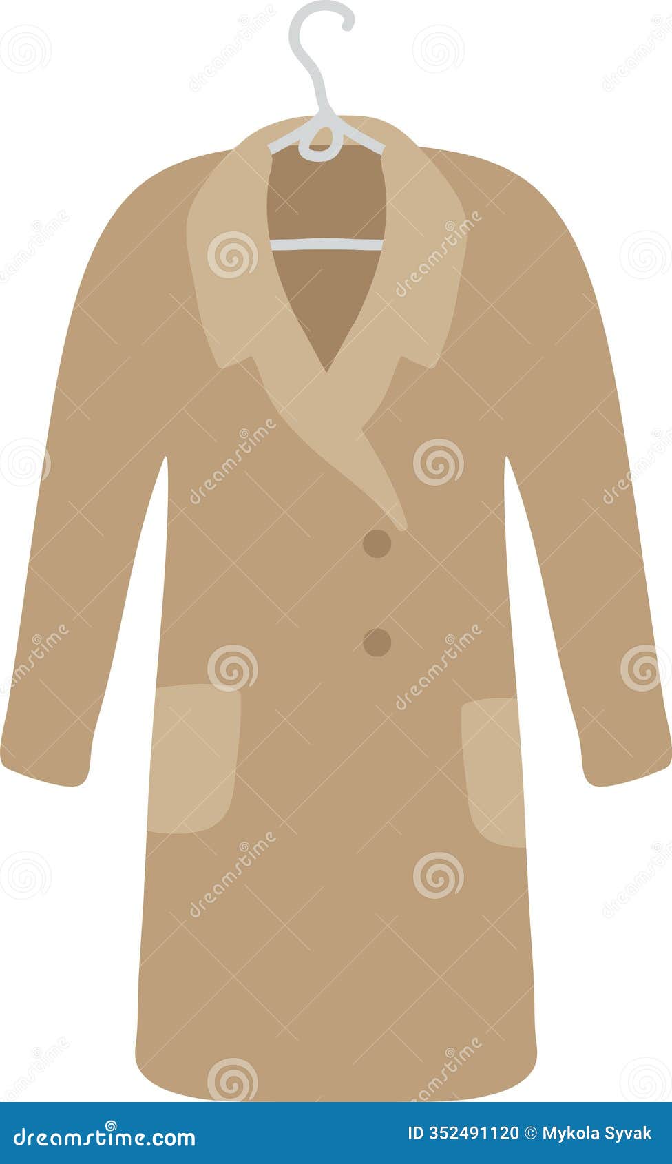 Handdrawn Coat on Hanging stock illustration. Illustration of fashion ...
