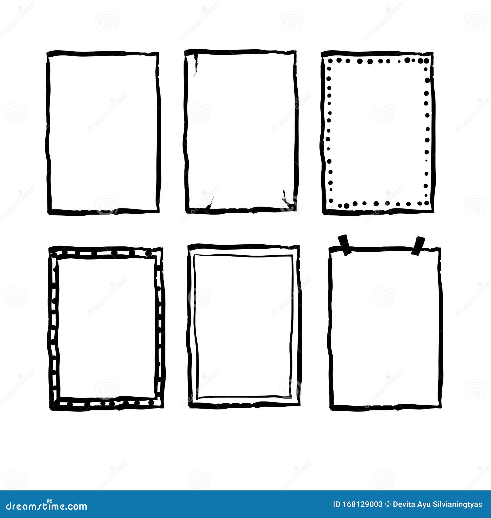 Handdrawn Doodle Frame Collection Vector Stock Vector - Illustration of ...