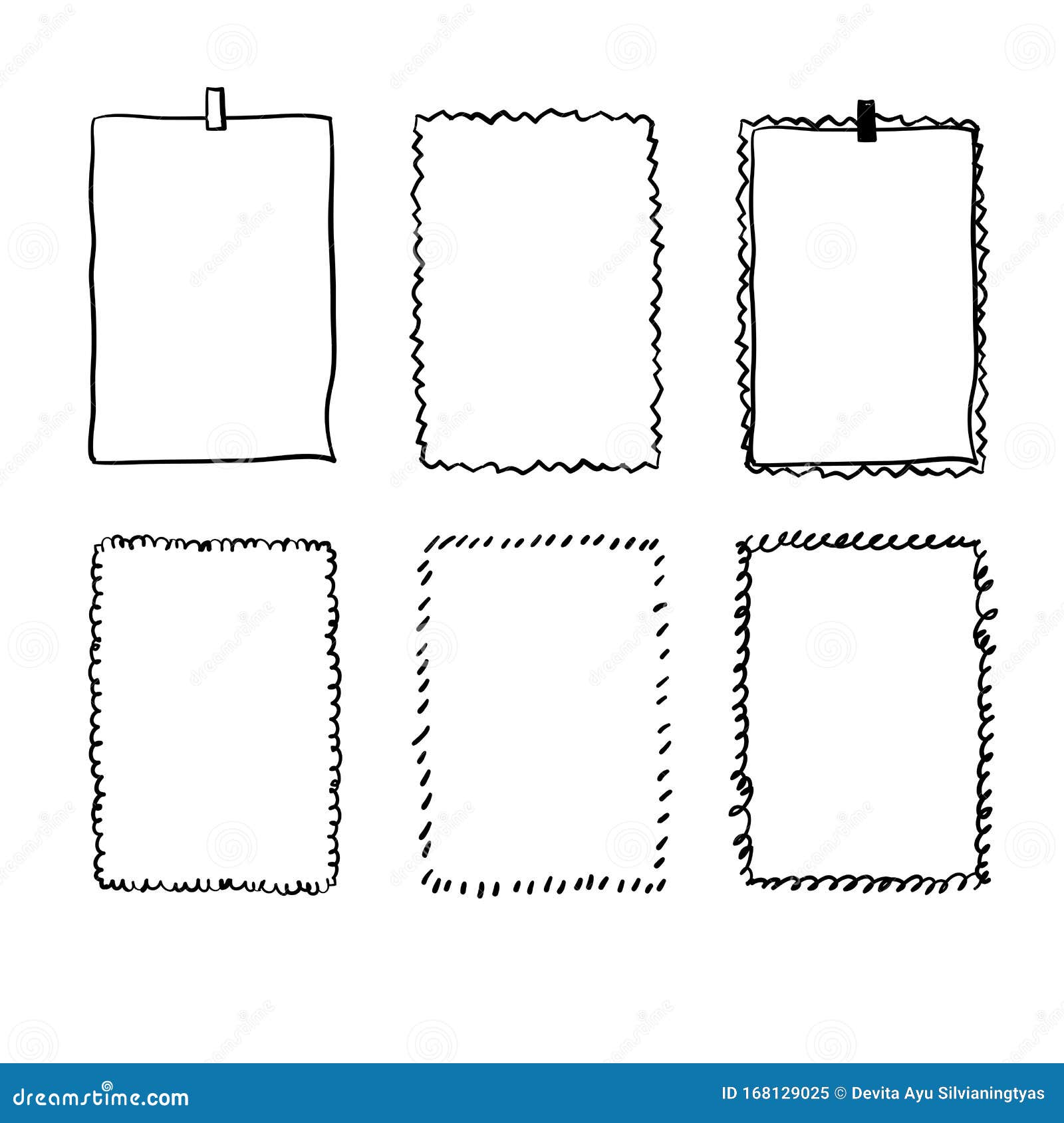 Handdrawn Doodle Frame Collection Vector Stock Vector - Illustration of ...