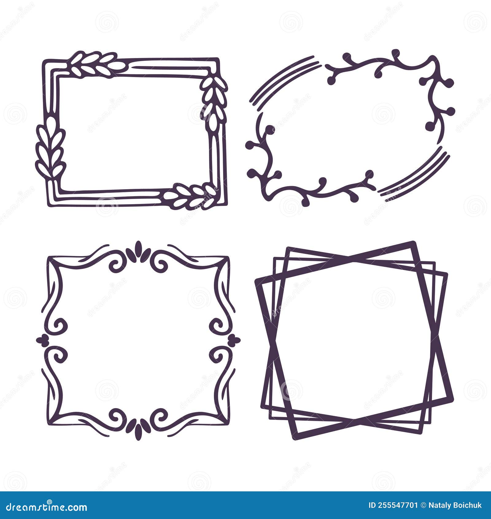 Handdrawn Doodle Frame Collection Vector Stock Vector - Illustration of ...