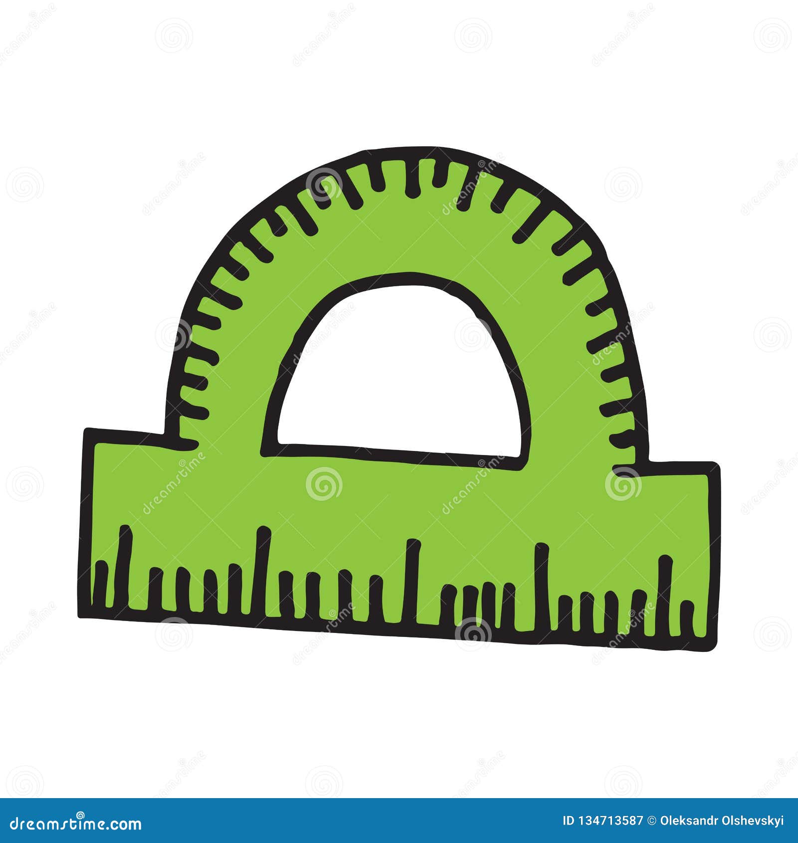 Handdrawn Doodle Protractor Education Design School Tool Stock Vector ...