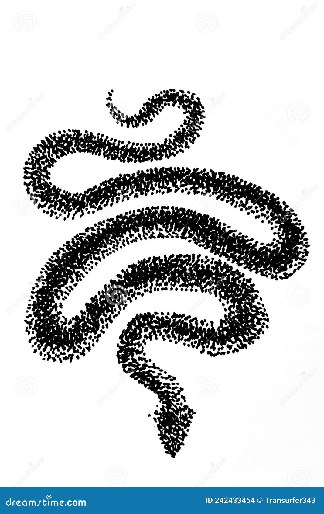 Handdrawn Dotted Illustration of Snake Stock Illustration ...