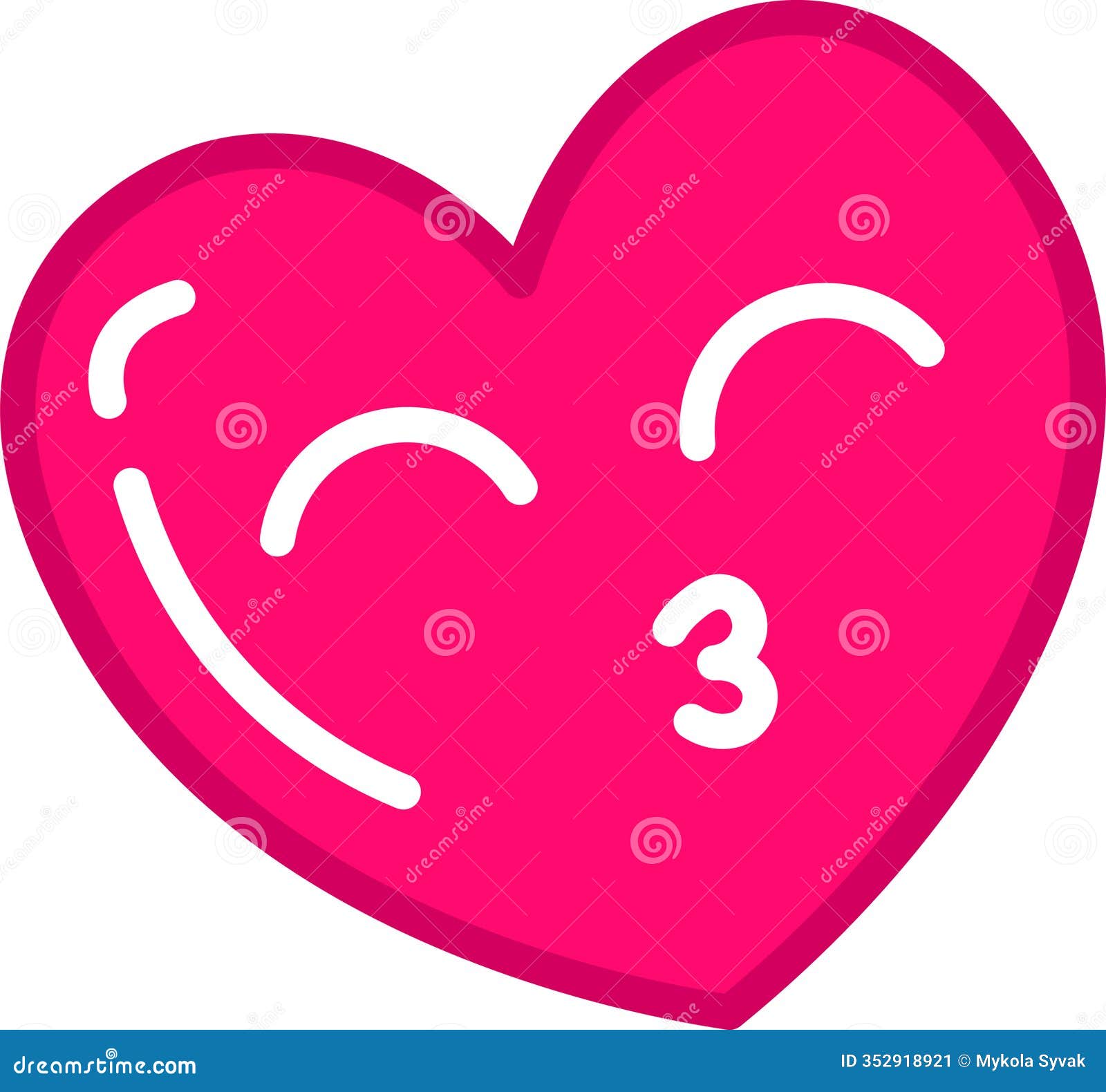 Handdrawn Heart with Face stock illustration. Illustration of cartoon ...