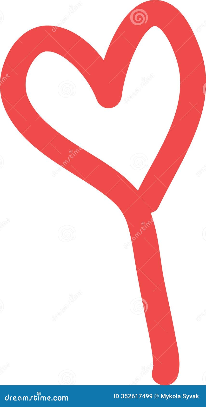 Handdrawn Heart Stick stock illustration. Illustration of vector ...