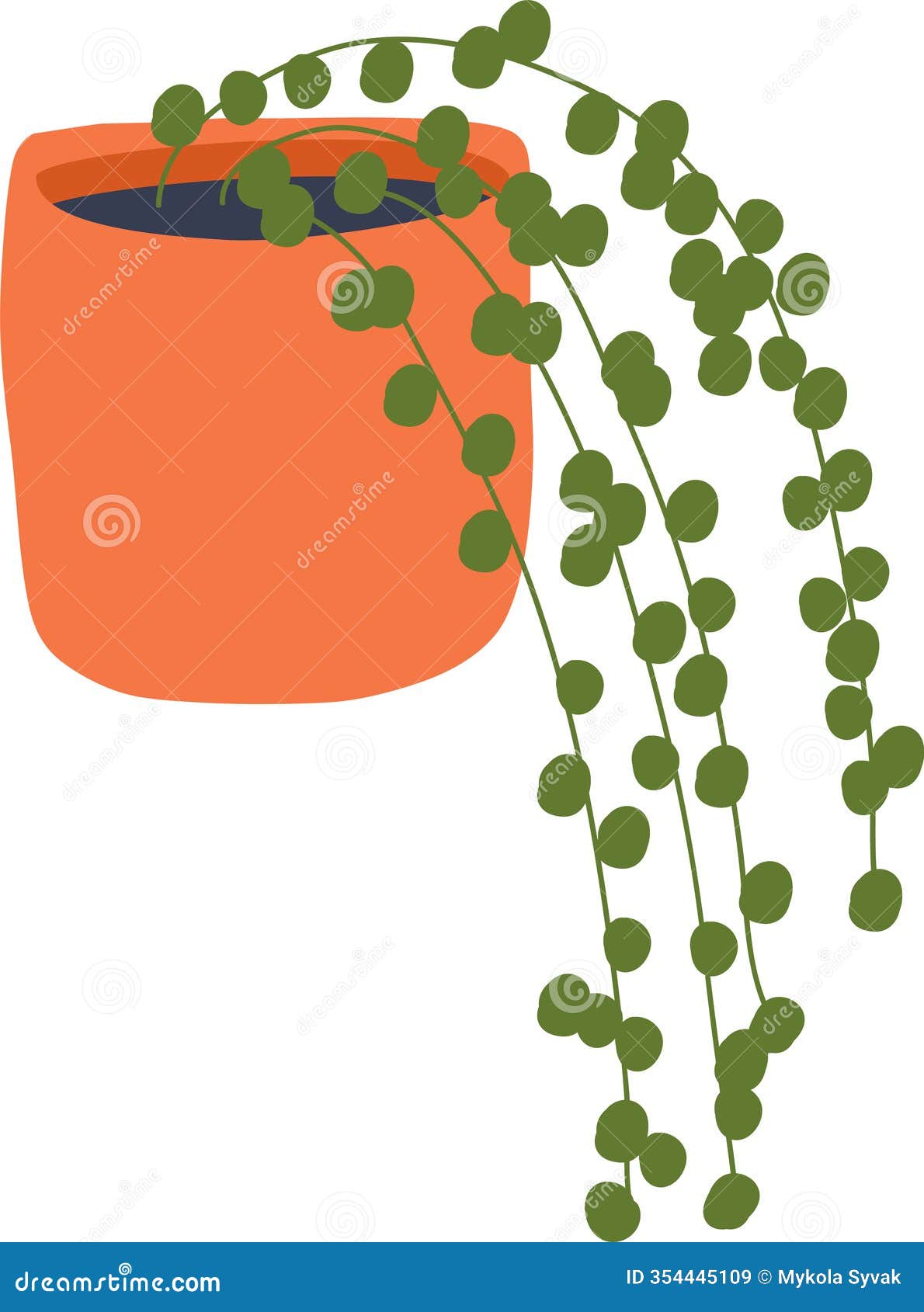 Handdrawn Home Pot Plant stock illustration. Illustration of drawing ...