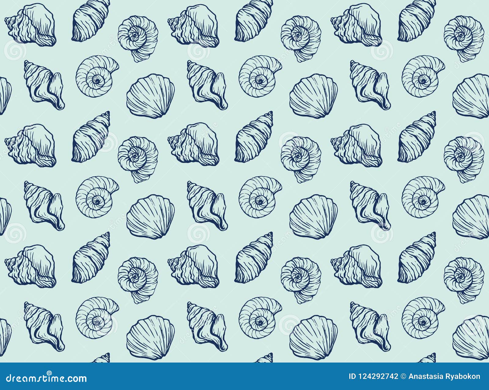 Seashells Seamless Pattern. Sea Shell Summer Ocean Texture. Nautical ... Seashells Seamless Pattern. Sea Shell Summer Ocean Texture. Nautical ...