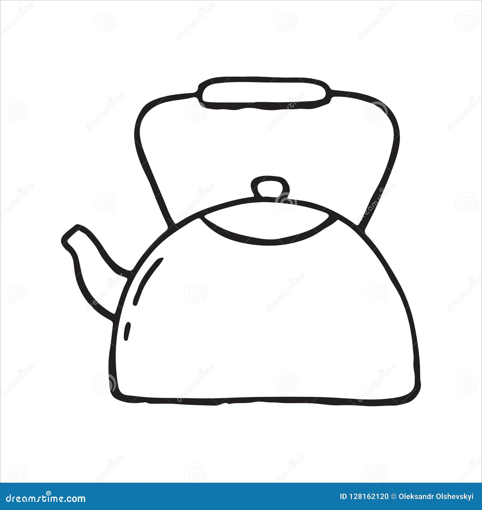 Handdrawn Kettle Doodle Icon Stock Vector - Illustration of household ...