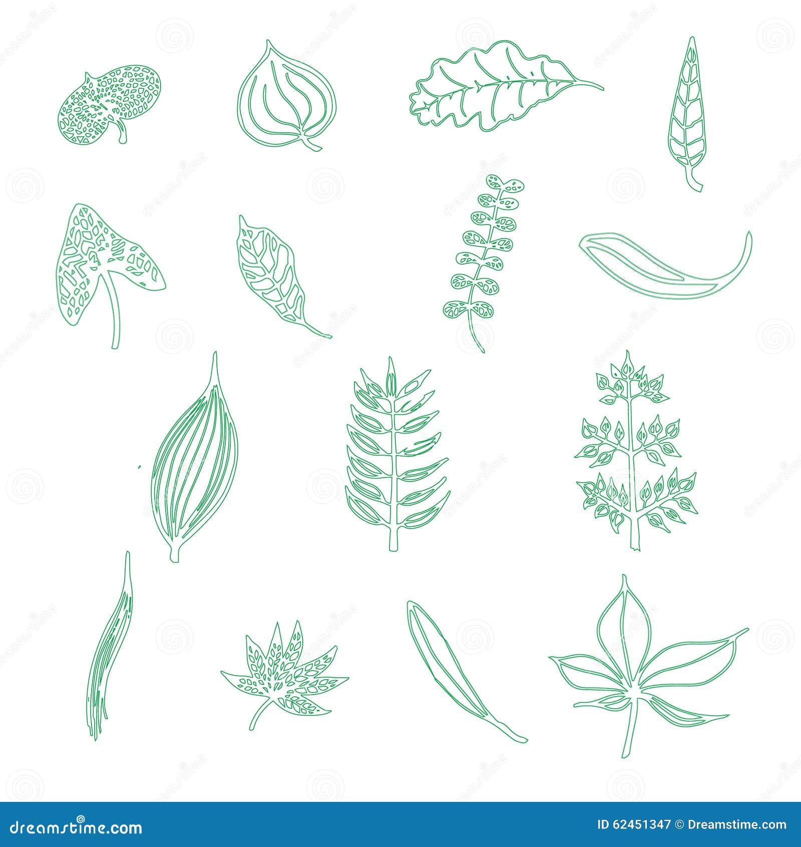 Handdrawn leaf elements in stock illustration. Illustration of element ...