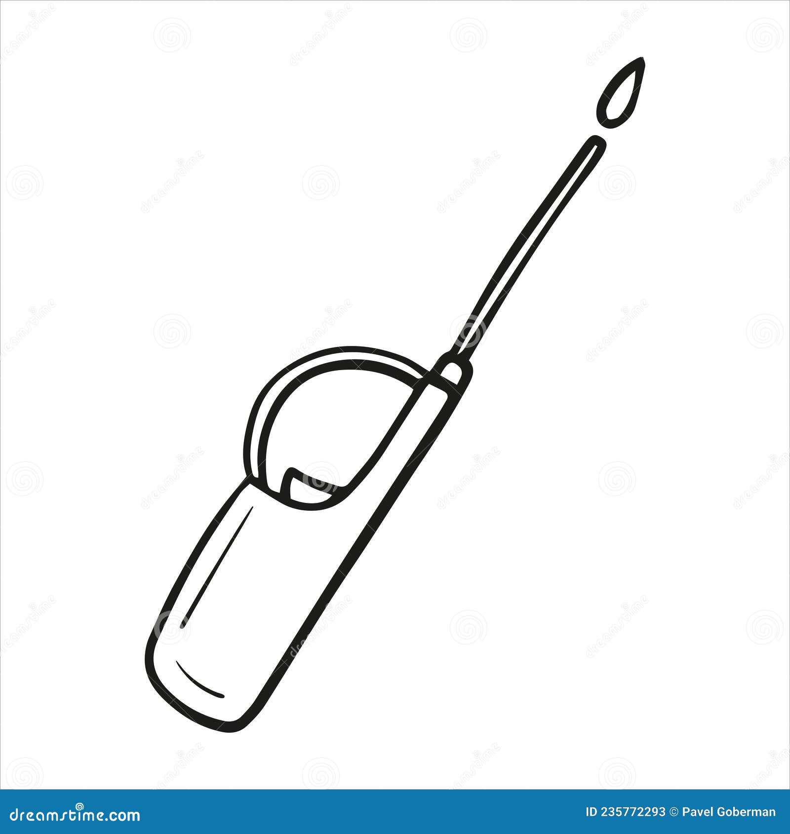 Handdrawn Lighter Doodle Icon. Hand Drawn Black Sketch Stock Vector ...