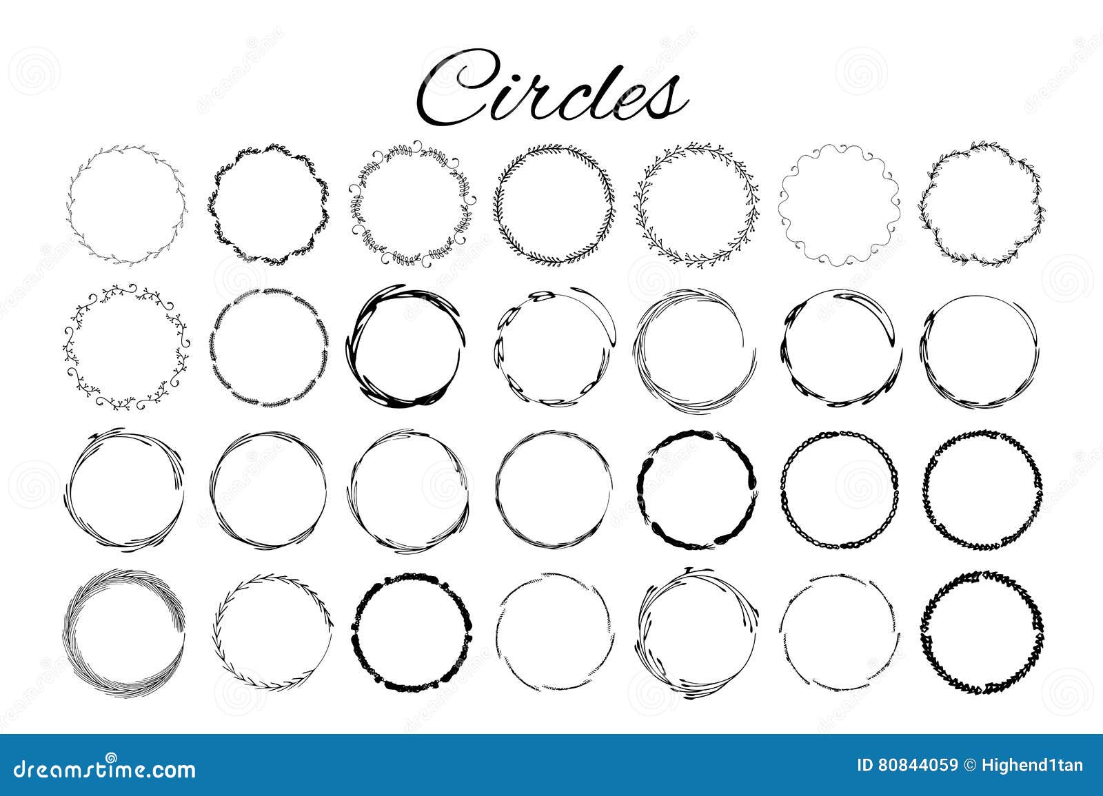 Handdrawn Logo Elements with Circles Stock Vector - Illustration of ...