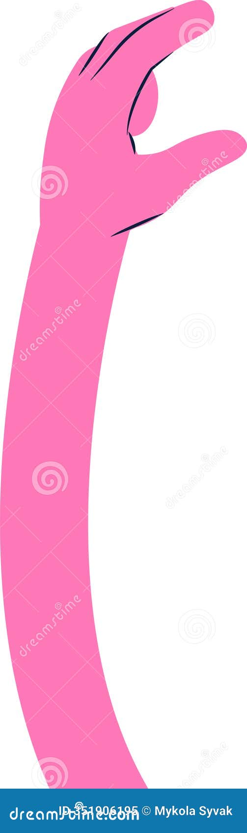 Handdrawn Long Stretched Hand Stock Illustration - Illustration of ...