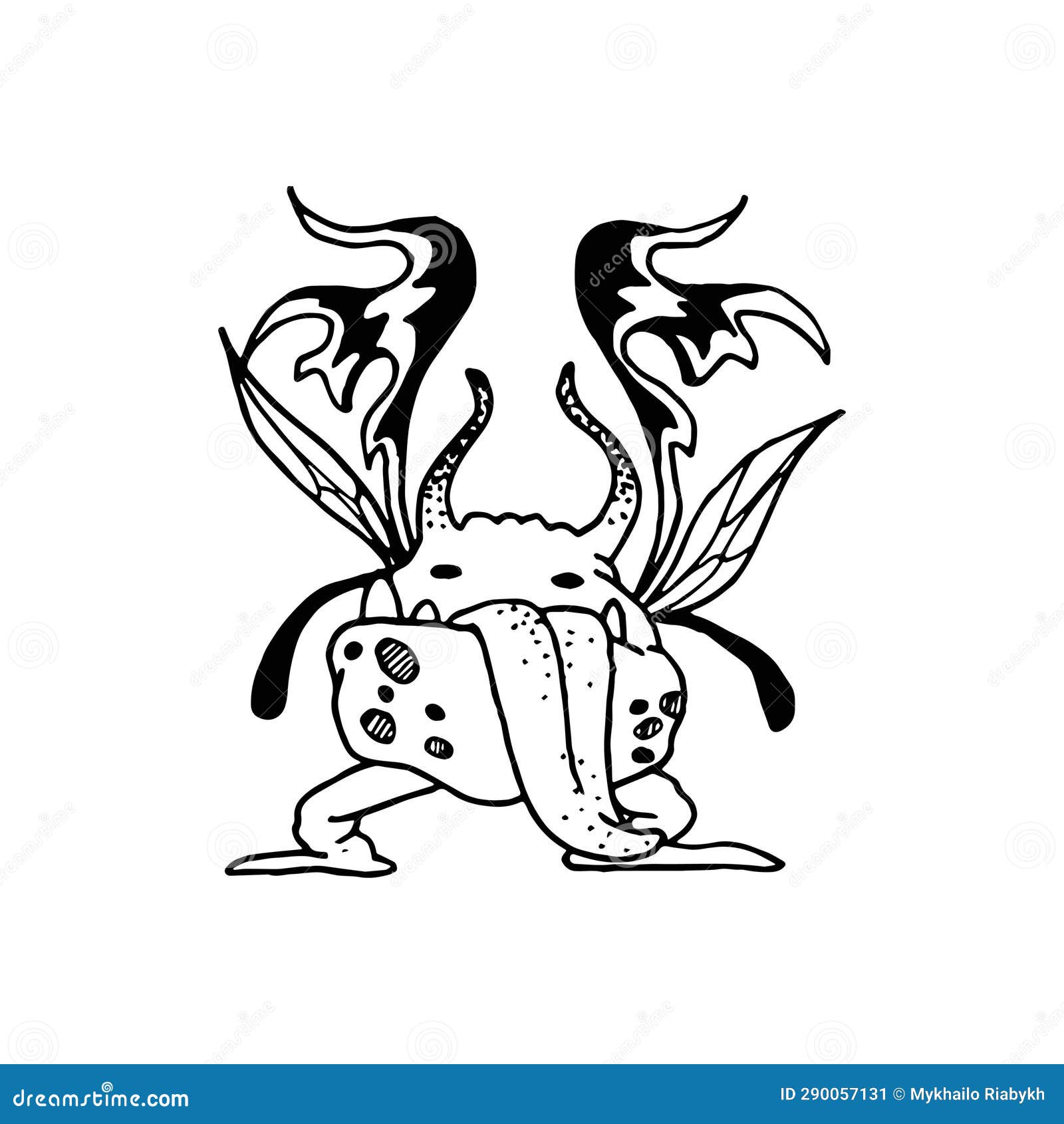 Handdrawn Magic Creature, Magic Animal Drawing Stock Illustration ...