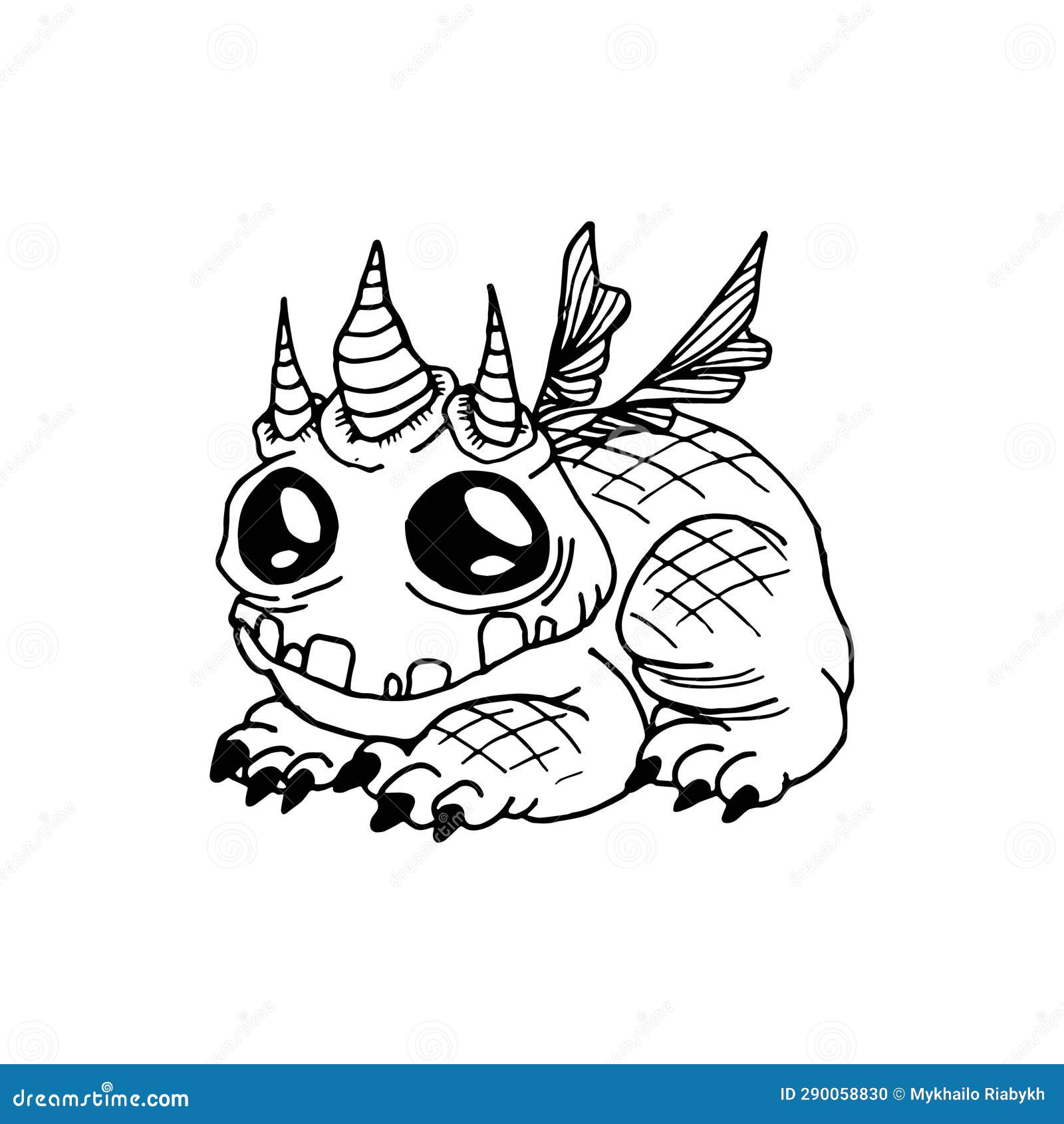 Handdrawn Magic Creature, Magic Animal Drawing Stock Illustration ...
