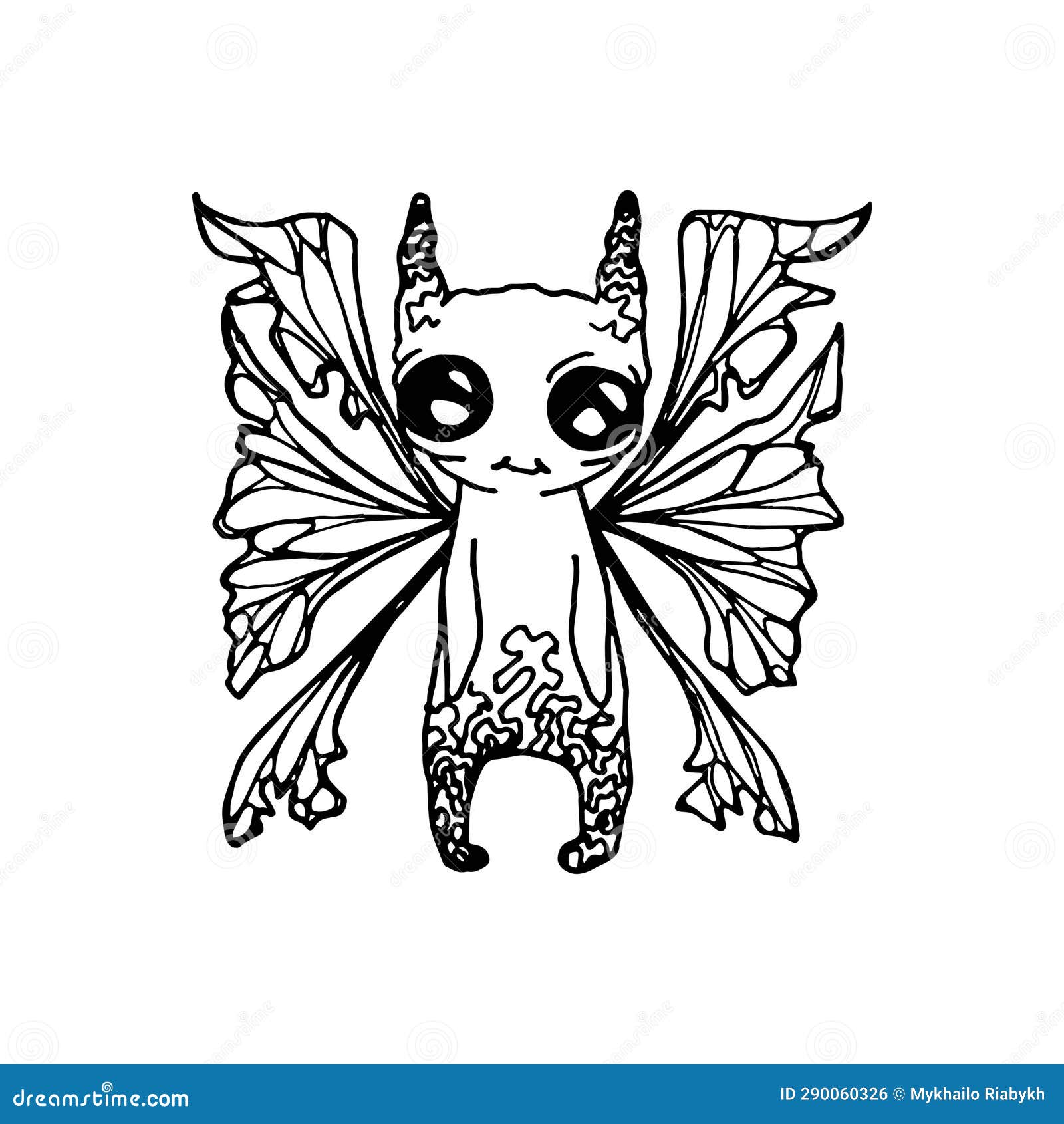 Handdrawn Magic Creature, Magic Animal Drawing Stock Illustration ...