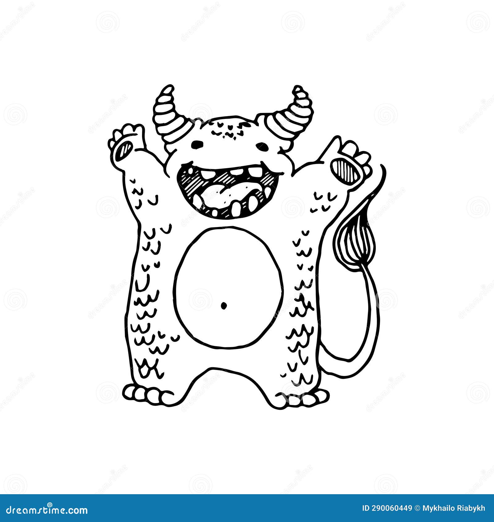 Handdrawn Magic Creature, Magic Animal Drawing Stock Illustration ...