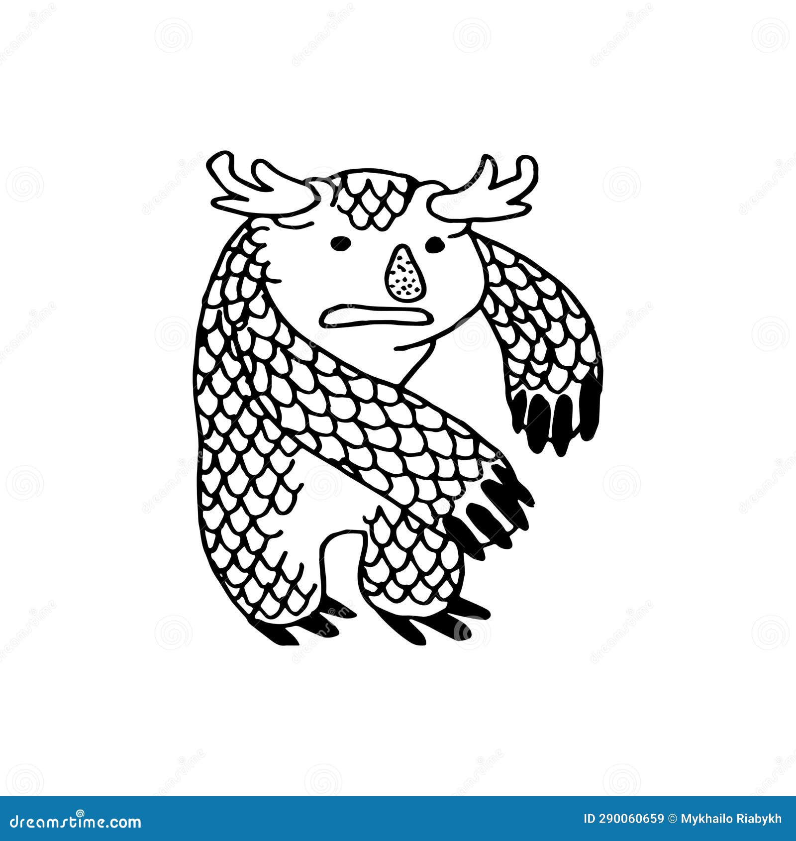 Handdrawn Magic Creature, Magic Animal Drawing Stock Vector ...