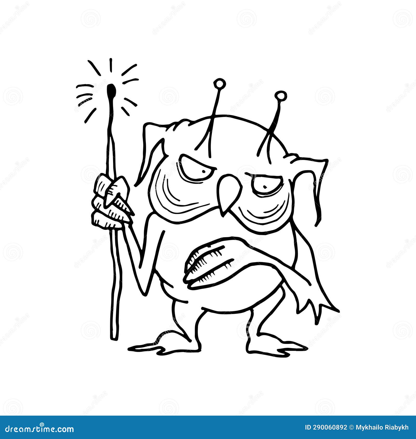 Handdrawn Magic Creature, Magic Animal Drawing Stock Illustration ...