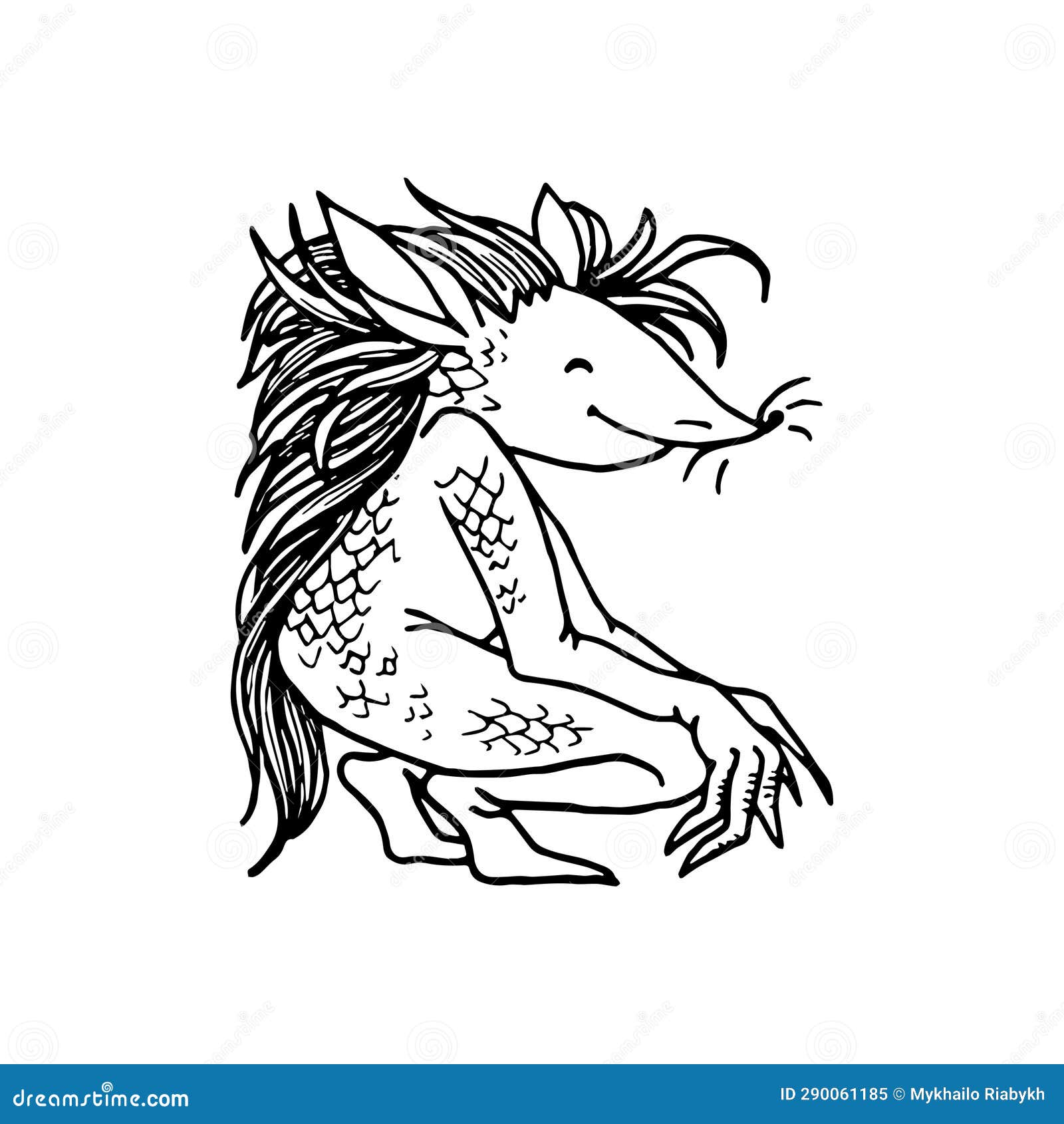 Handdrawn Magic Creature, Magic Animal Drawing Stock Vector ...