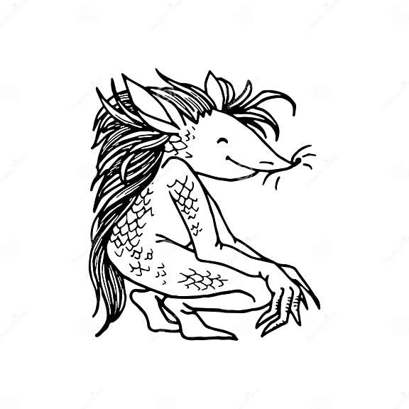 Handdrawn Magic Creature, Magic Animal Drawing Stock Vector ...