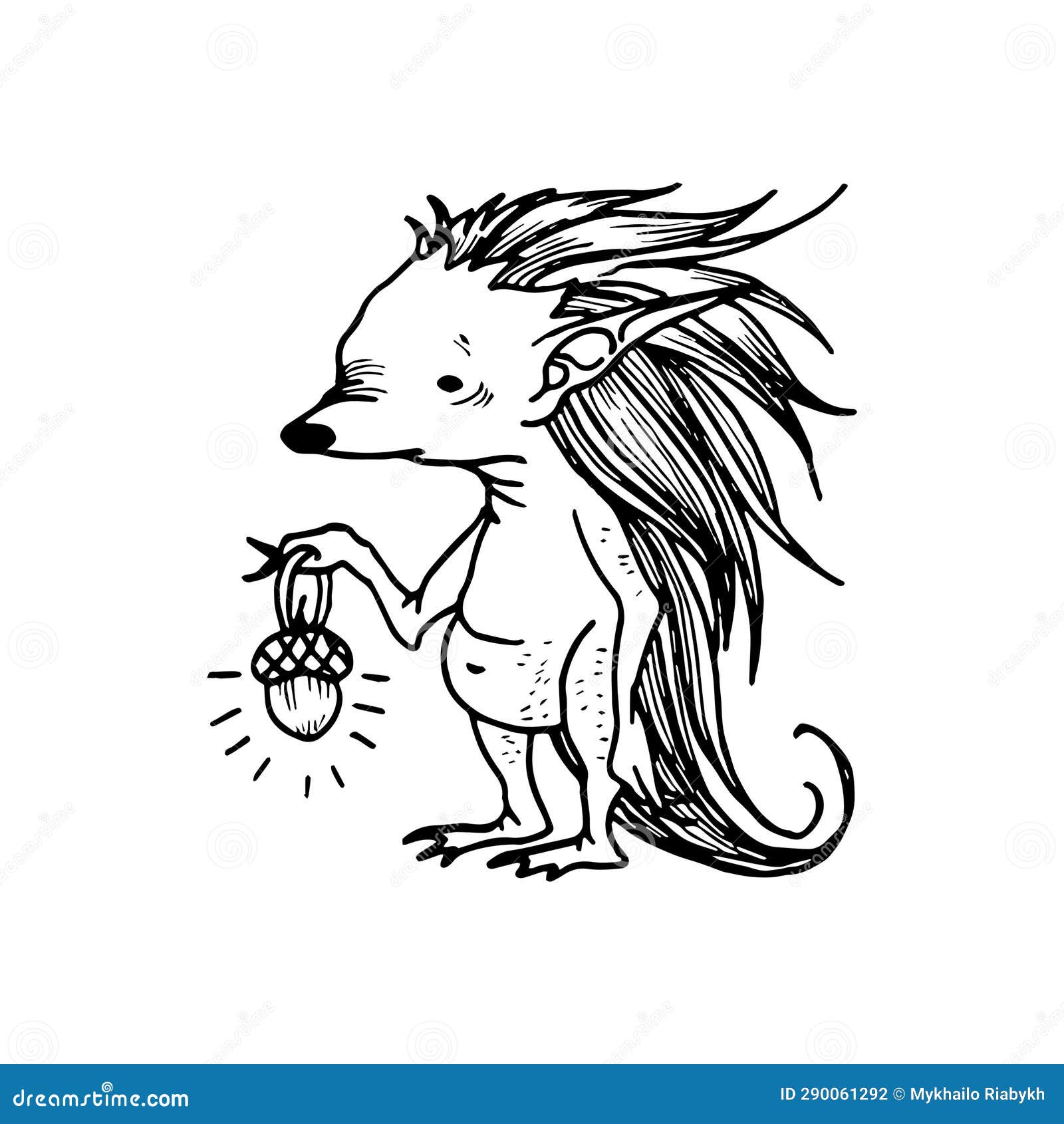 Handdrawn Magic Creature, Magic Animal Drawing Stock Illustration ...