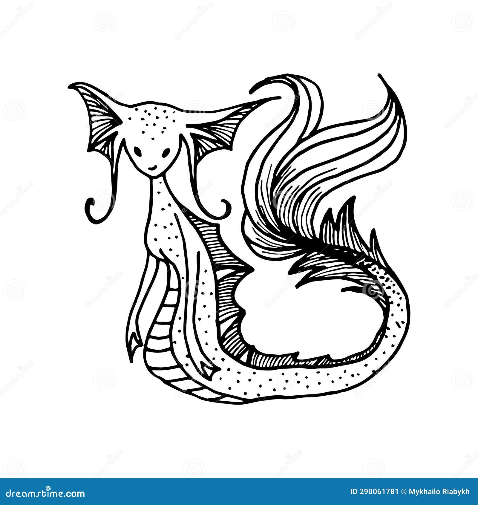 Handdrawn Magic Creature, Magic Animal Drawing Stock Vector ...